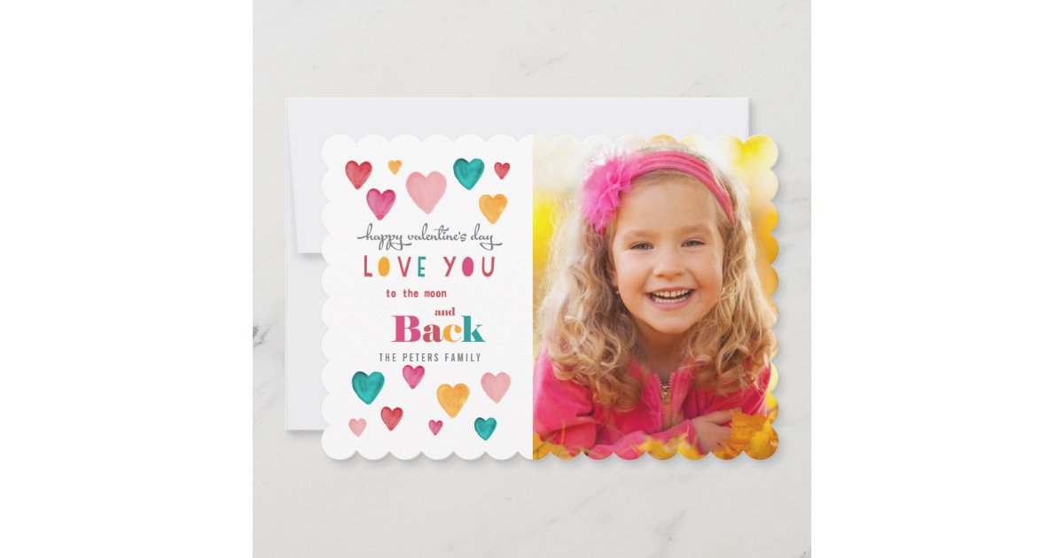 Valentine Colorful Bright Hearts | Photo Card | Zazzle