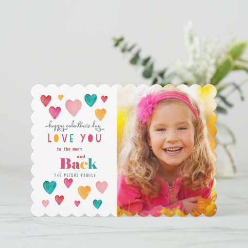 Valentine Colorful Bright Hearts | Photo Card | Zazzle