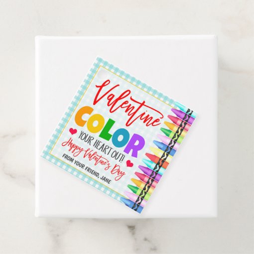 Valentine Crayon Gift Tag | Zazzle