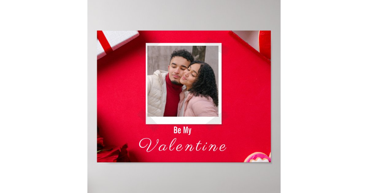 Valentine Customizable Post Card Red and White Poster | Zazzle