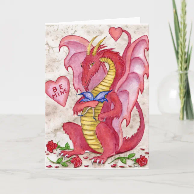 Valentine Dragon Holiday Card | Zazzle