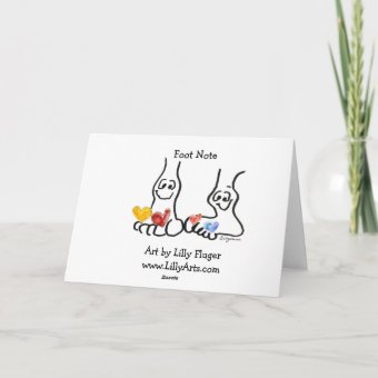 Valentine Foot Note Cartoon Card | Zazzle