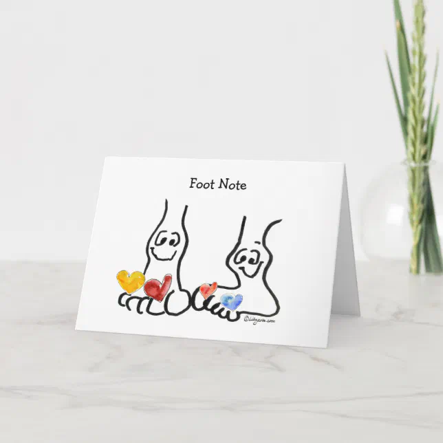 Valentine Foot Note Cartoon Card | Zazzle