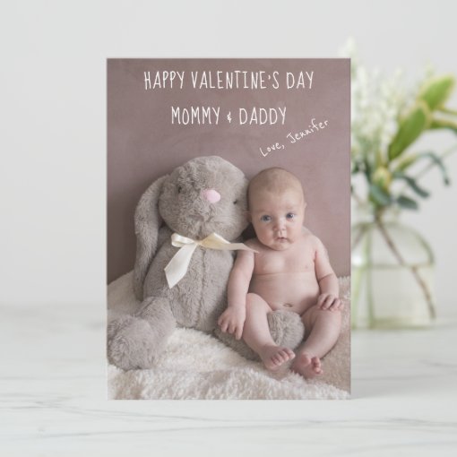 Valentine For Mommy and Daddy Holiday Card | Zazzle