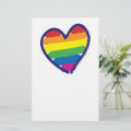 Valentine Gay Pride Rainbow Heart Stationery | Zazzle