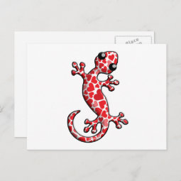 Valentine Gecko Lizards Holiday Postcard | Zazzle
