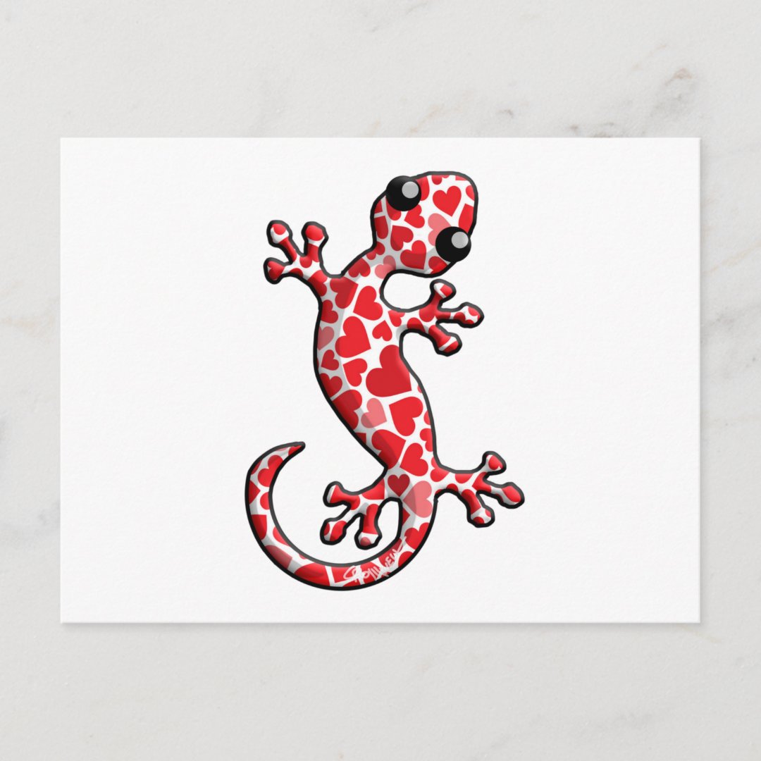 Valentine Gecko Lizards Holiday Postcard | Zazzle