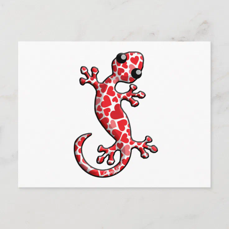 Valentine Gecko Lizards Holiday Postcard | Zazzle