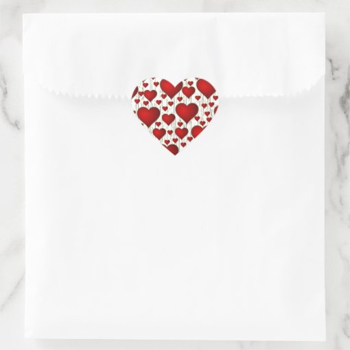 Valentine Heart Attack Retro Red Fab Colors Heart Sticker | Zazzle