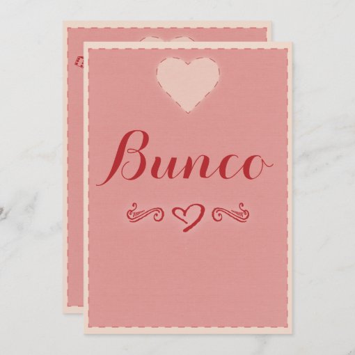 Valentine Heart Bunco Invitation | Zazzle