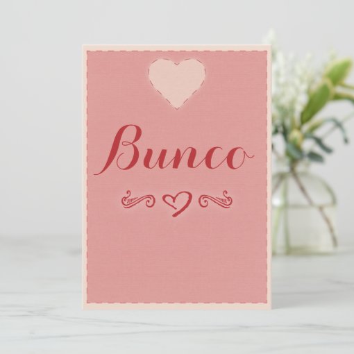 Valentine Heart Bunco Invitation | Zazzle