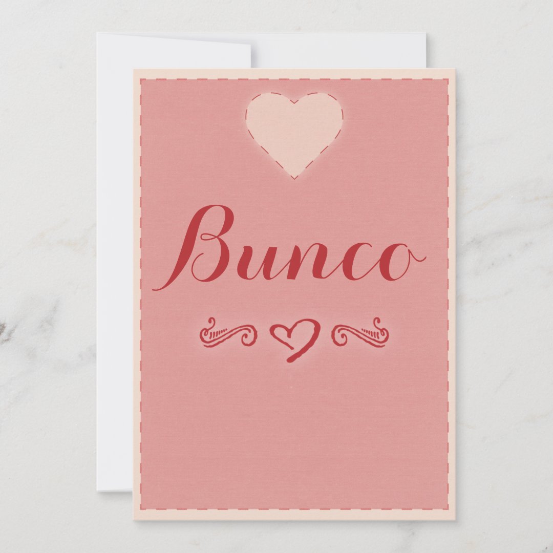 Valentine Heart Bunco Invitation | Zazzle