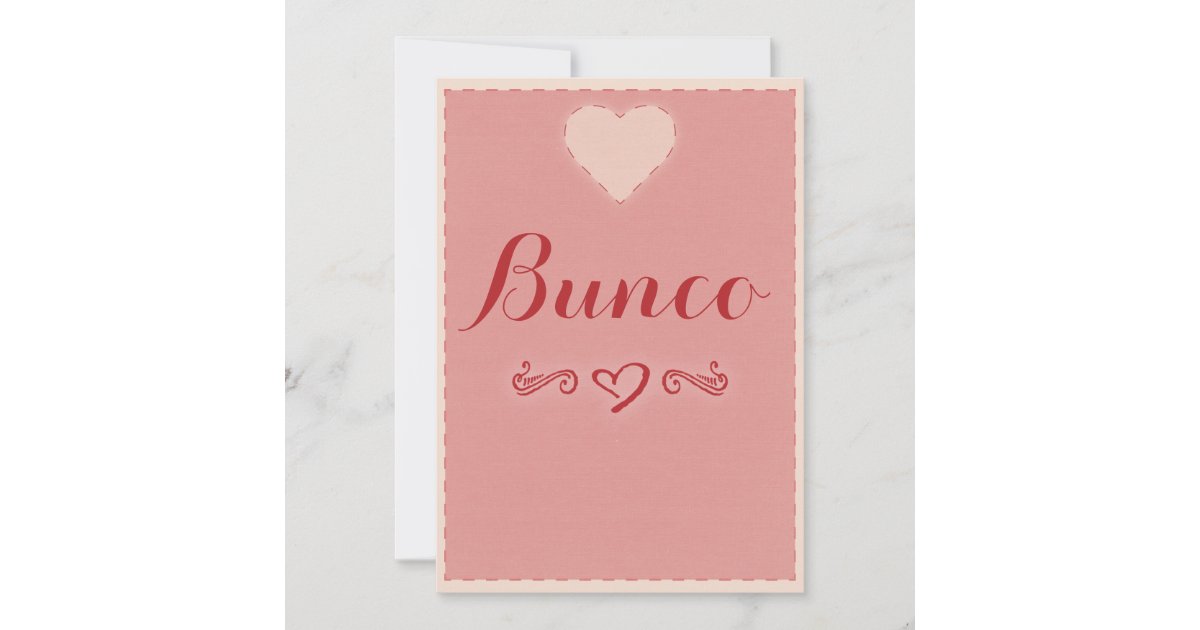 Valentine Heart Bunco Invitation | Zazzle