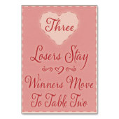 Valentine Heart Bunco Table Card #3 | Zazzle
