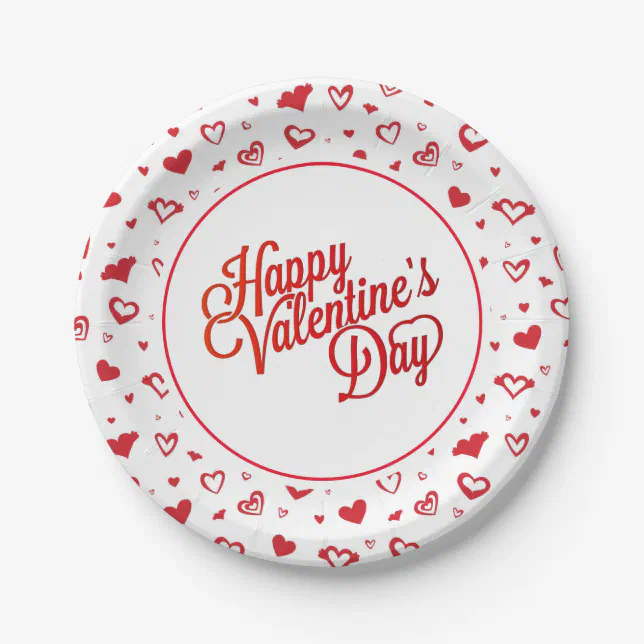 Valentine Hearts Paper Plates | Zazzle