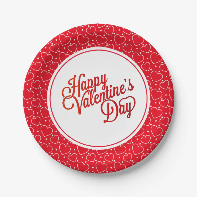 Valentine Hearts Paper Plates | Zazzle