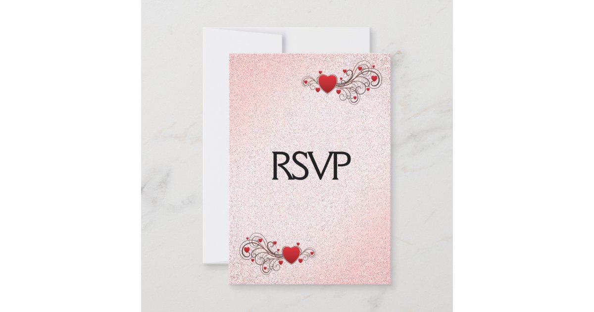 Valentine Hearts RSVP with Menu Choice | Zazzle