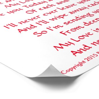 Valentine Love Letter Poster | Zazzle