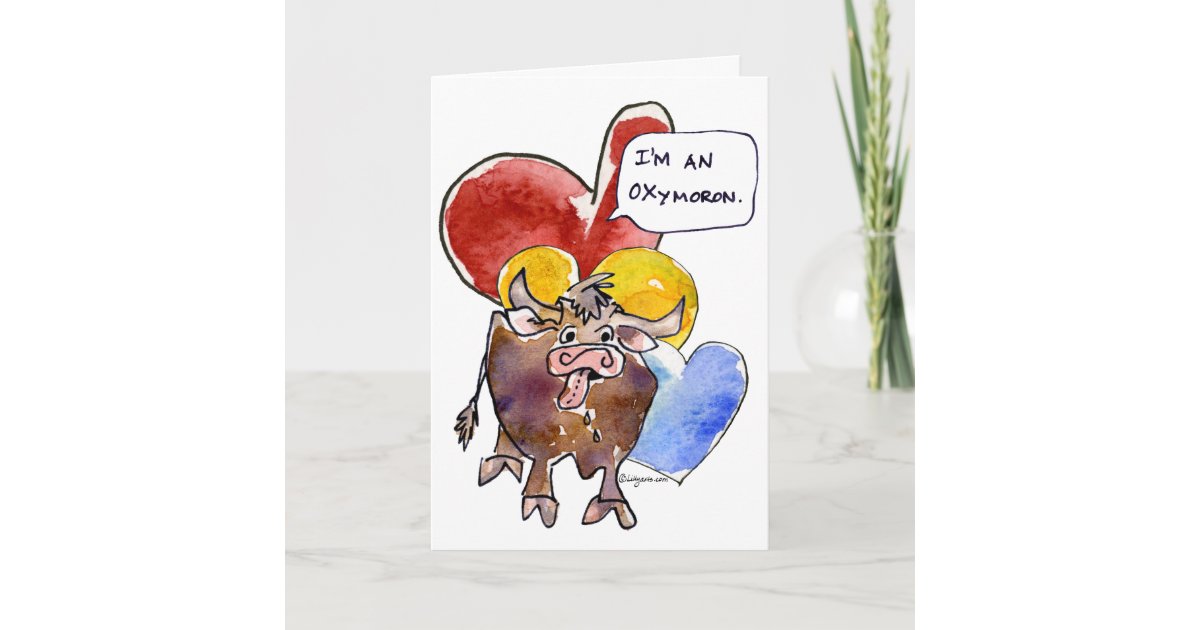 Valentine Oxymoron OX Love Holiday Card | Zazzle