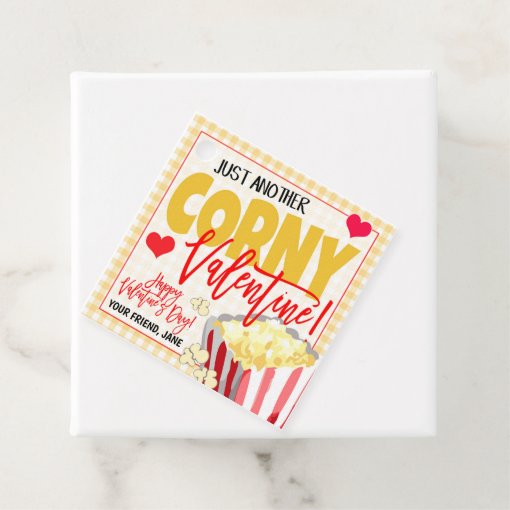 Valentine Popcorn Gift Tag | Zazzle