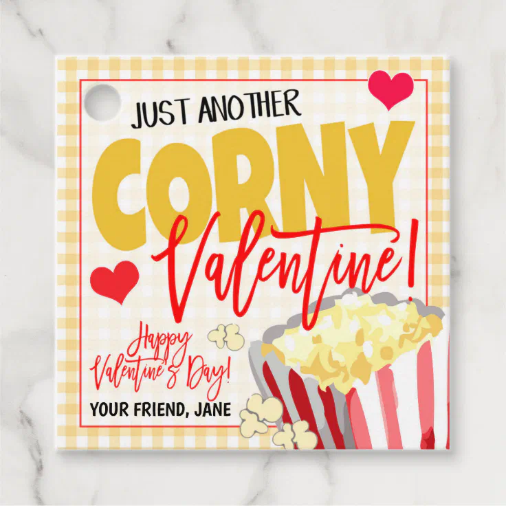 Valentine Popcorn Gift Tag | Zazzle