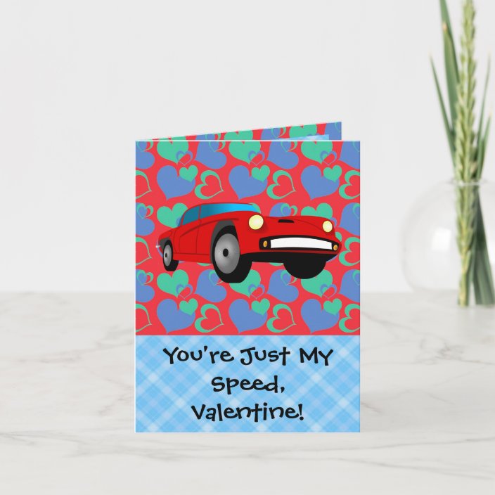 Valentine Race Car Holiday Card | Zazzle