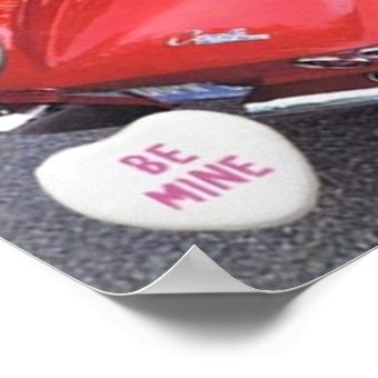 Valentine Red Corvette Split Window Classic Poster | Zazzle