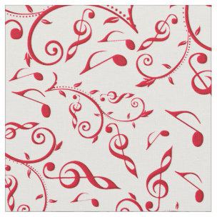Musical Note Pattern Fabric | Zazzle.com