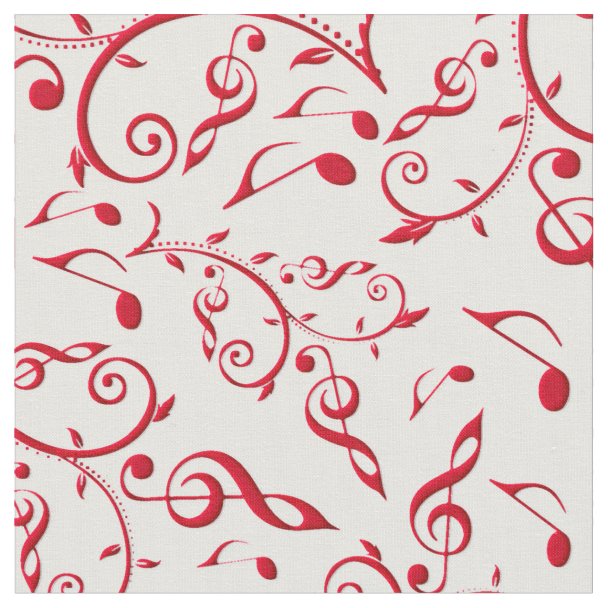 Musical Note Pattern Fabric | Zazzle.com