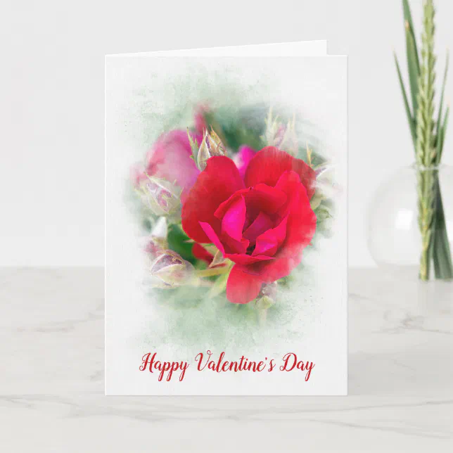 Valentine Red Rose Card | Zazzle
