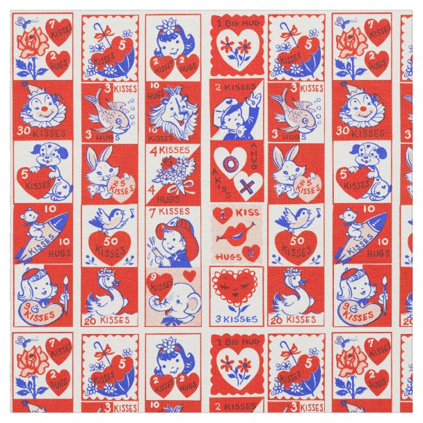 Vintage Valentine Fabric | Zazzle