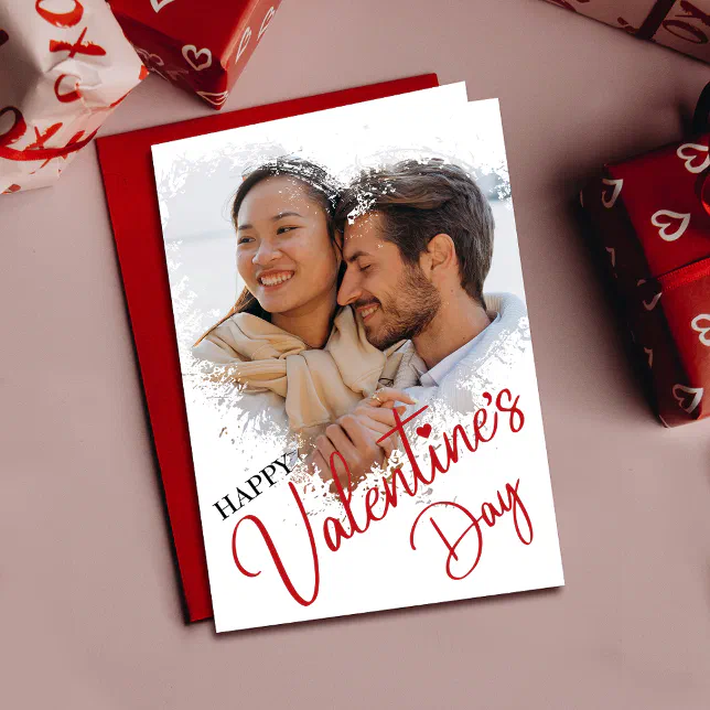Valentine’s Day Personalized Heart Photo Card | Zazzle