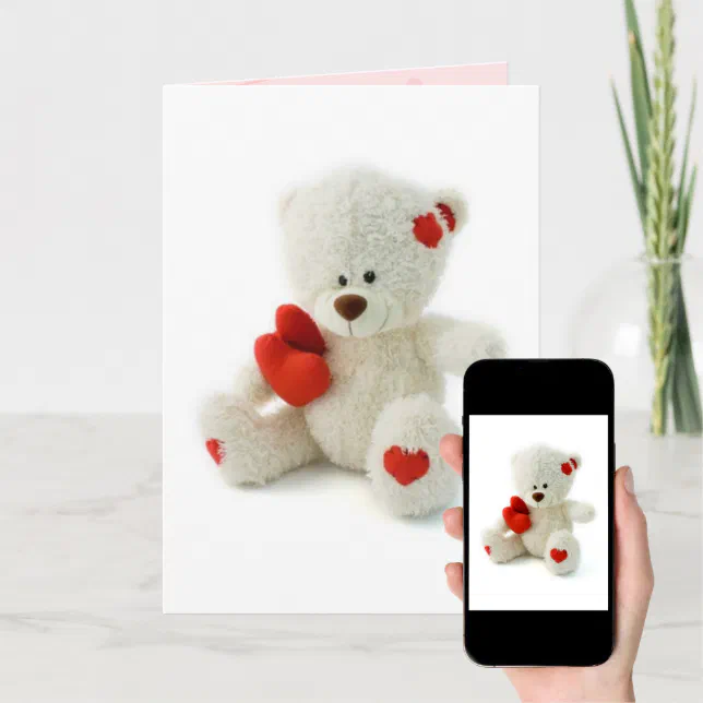 Valentine’s Day Teddy Bear Card | Zazzle