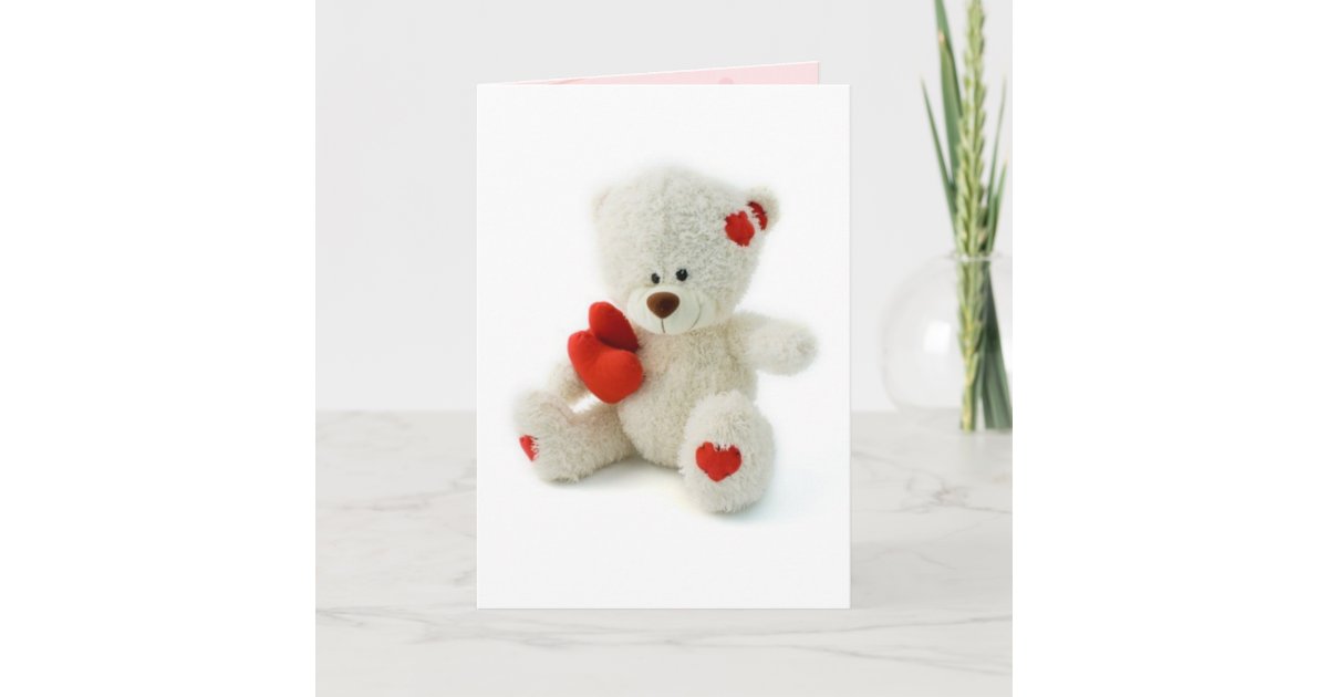 Valentine’s Day Teddy Bear Card | Zazzle