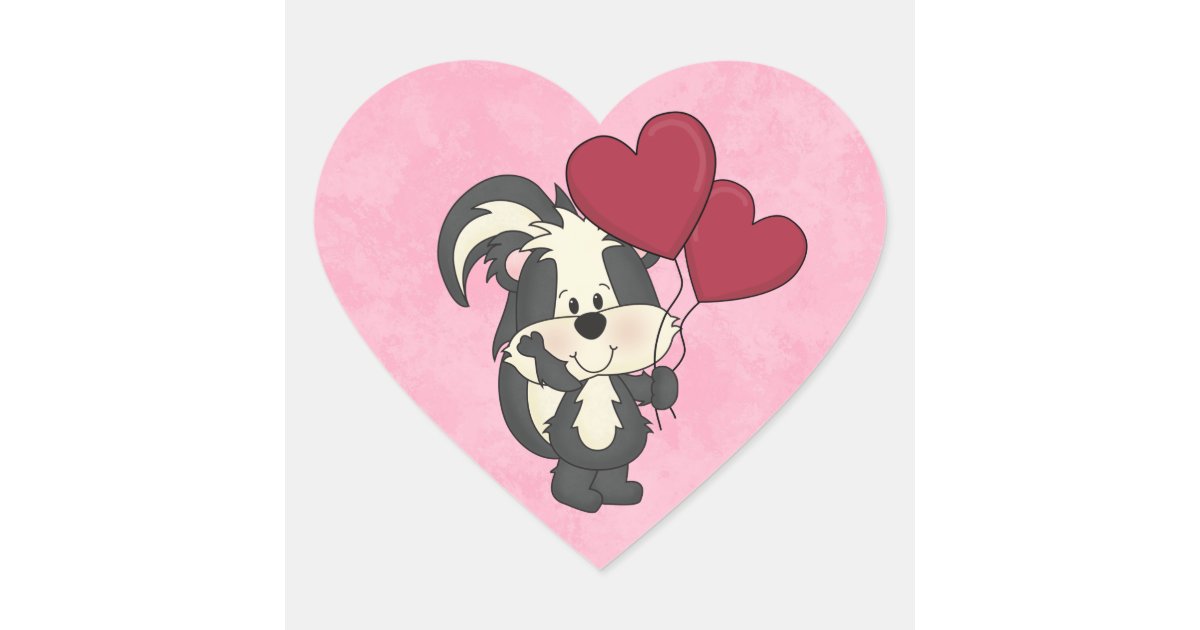 Valentine Skunk sticker | Zazzle