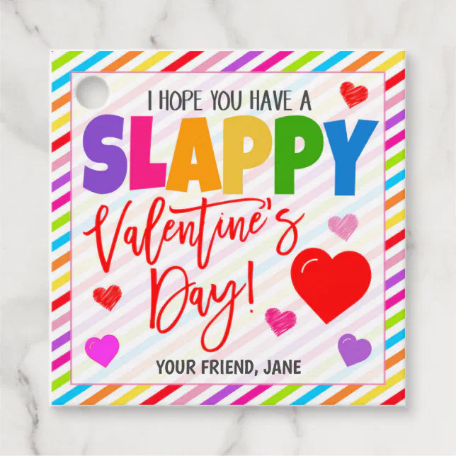 Valentine Slap Bracelet Gift Tag | Zazzle