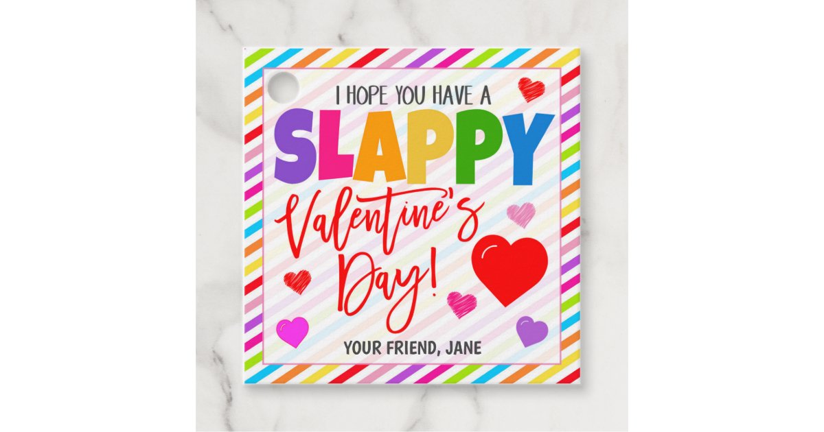 Valentine Slap Bracelet Gift Tag | Zazzle