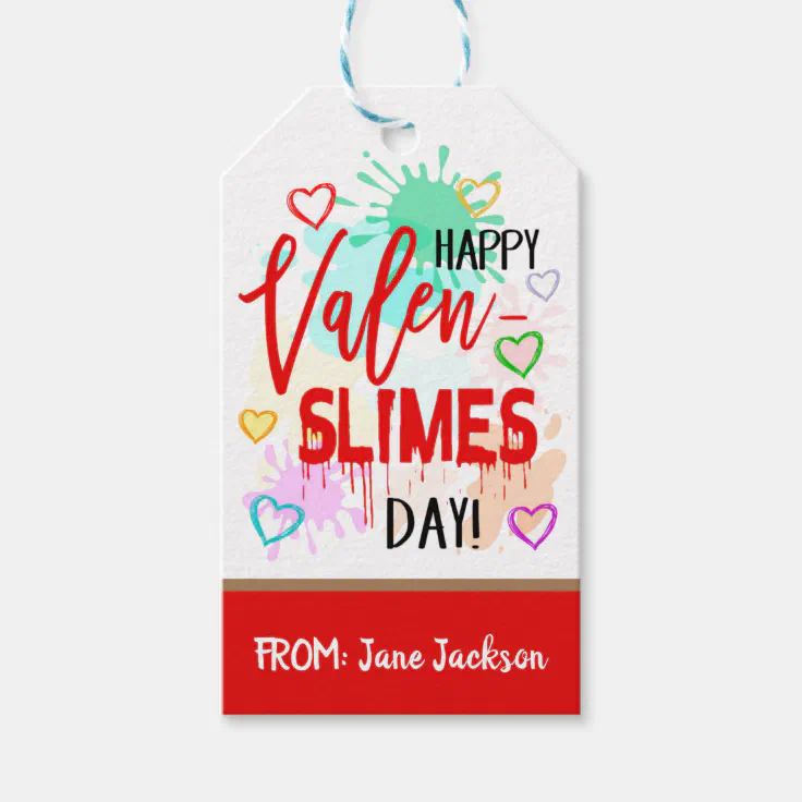 Valentine Slime Gift Tags | Zazzle