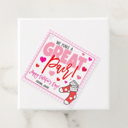 Valentine Sock Gift Tag | Zazzle