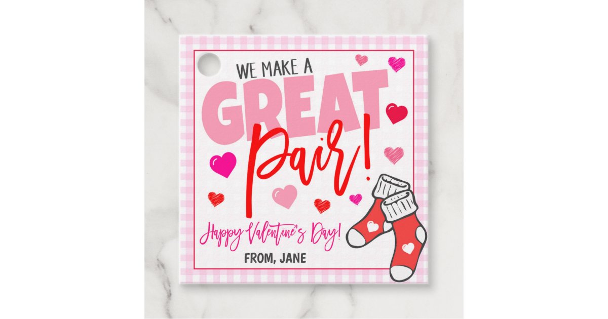 Valentine Sock Gift Tag | Zazzle