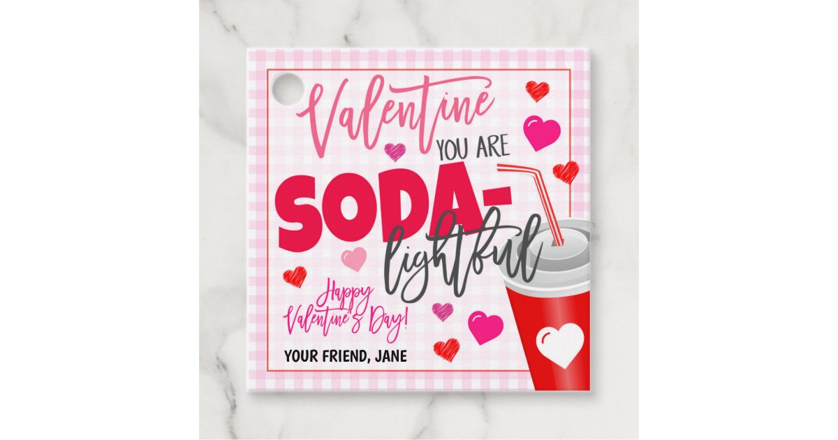 Valentine Soda Gift Tag | Zazzle