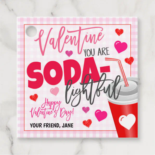 Valentine Soda Gift Tag | Zazzle