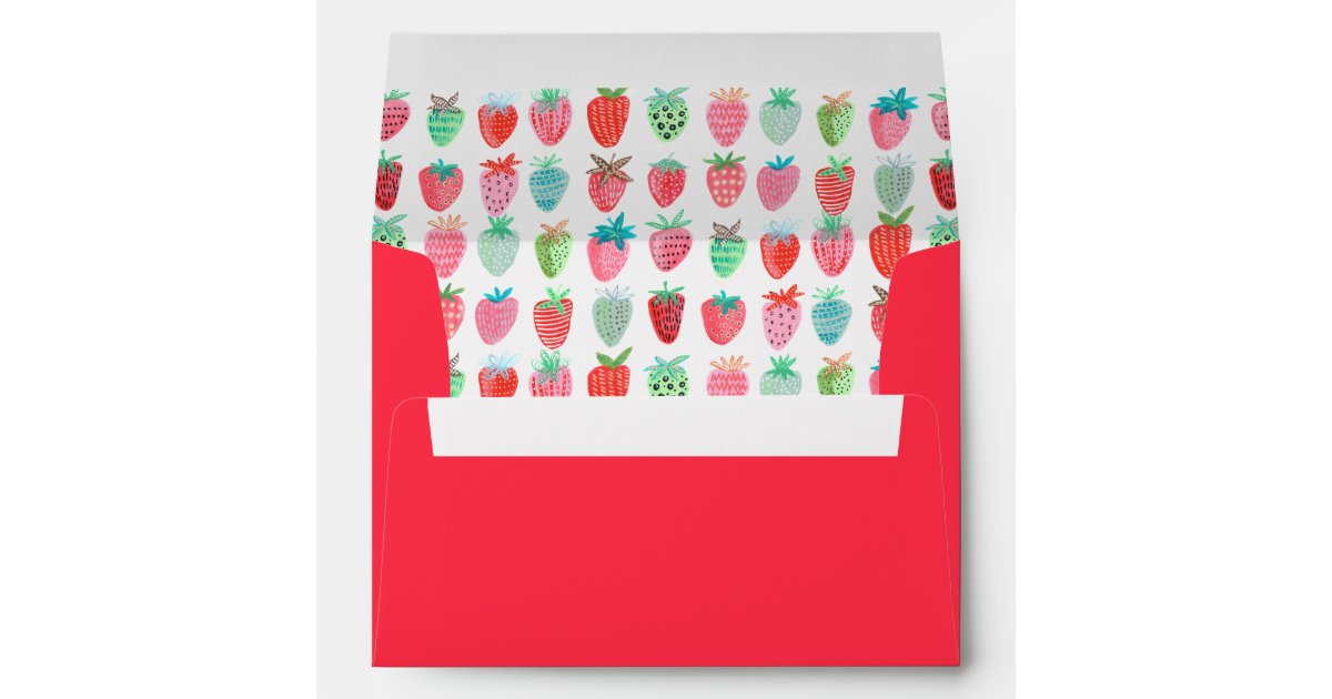 Valentine | Strawberry Sweet | Pre-addressed Envelope | Zazzle