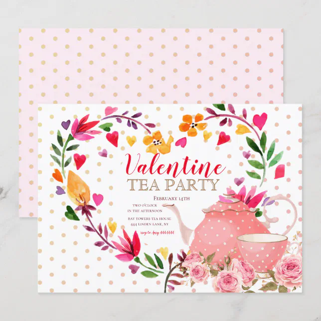 Valentine Tea Party Invitation | Zazzle
