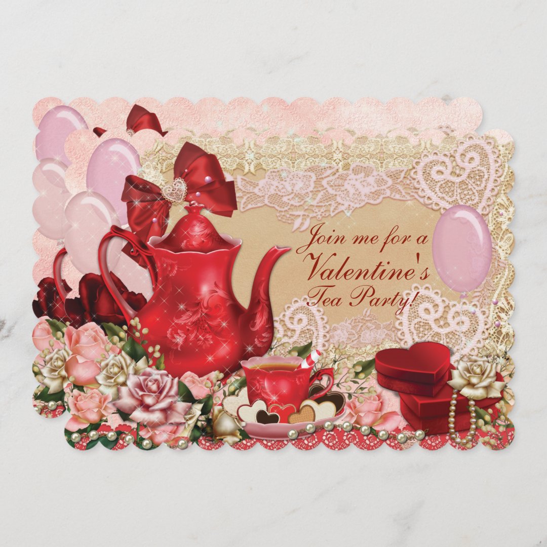 Valentine Tea Party Invitations | Zazzle