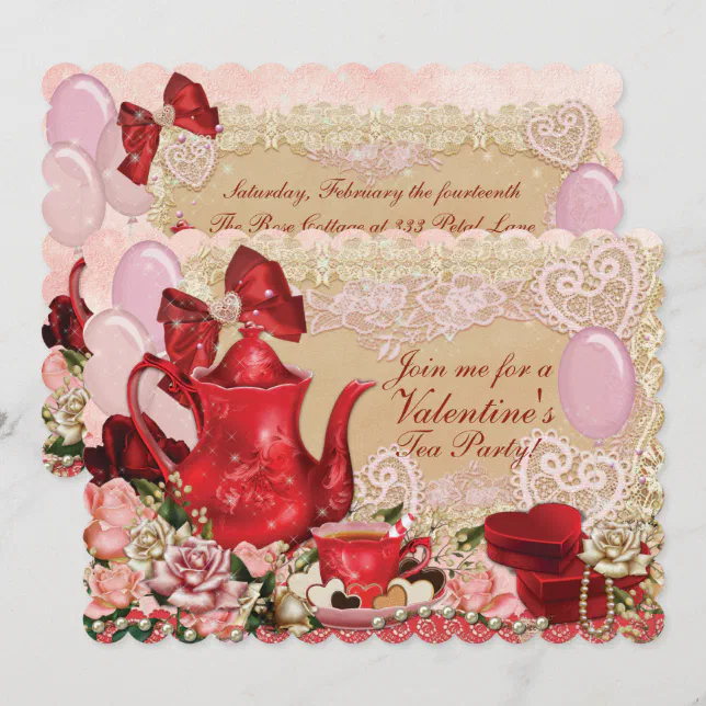 Valentine Tea Party Invitations | Zazzle