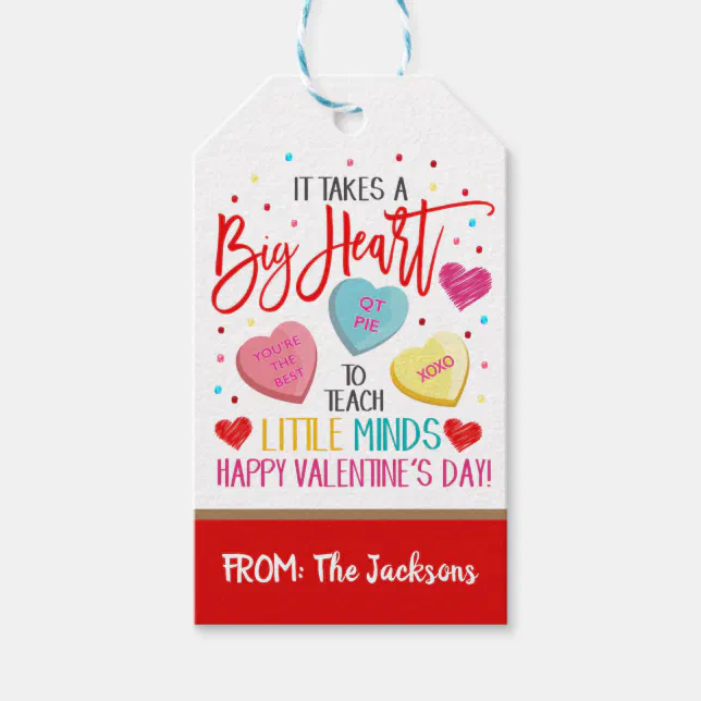 Valentine Teacher Gift Tag | Zazzle