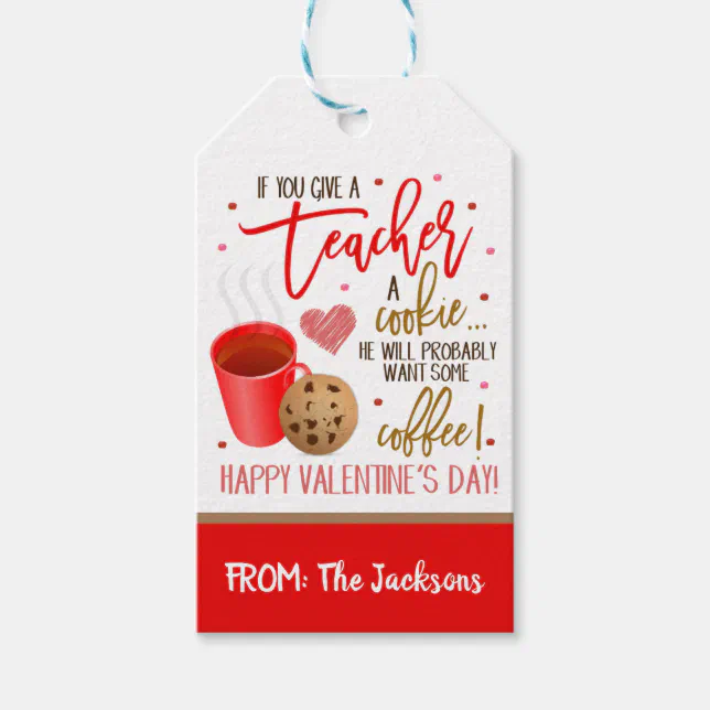 Valentine Teacher Gift Tag | Zazzle