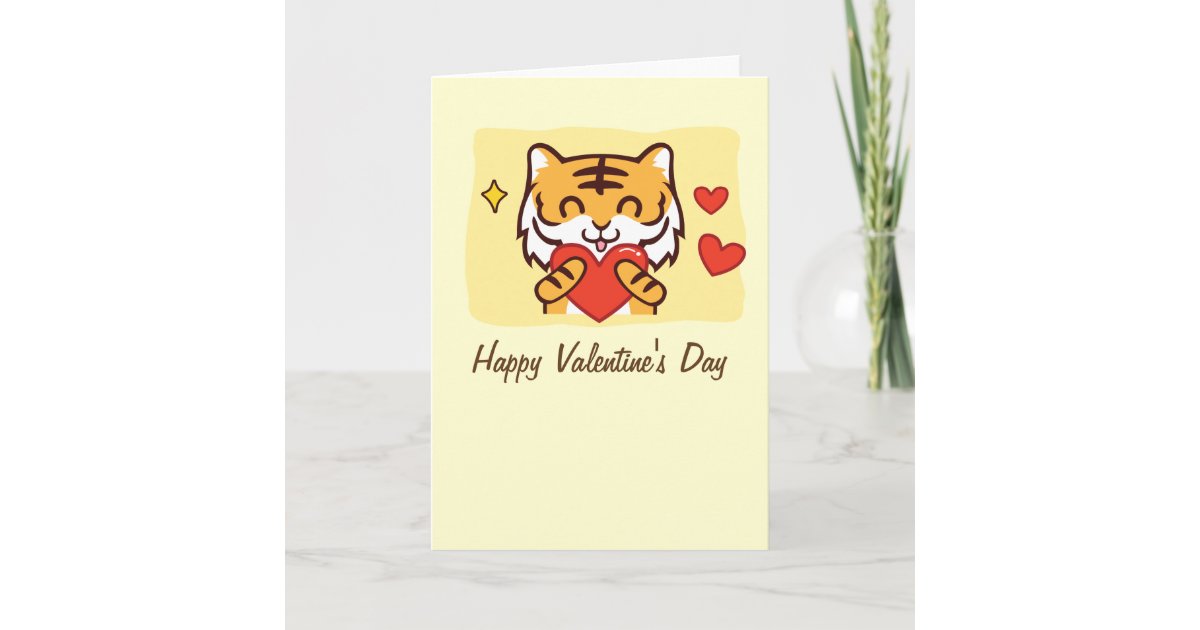Valentine Tiger Card | Zazzle