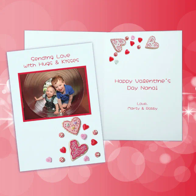 Valentine Treats Kids Photo Greeting Card | Zazzle